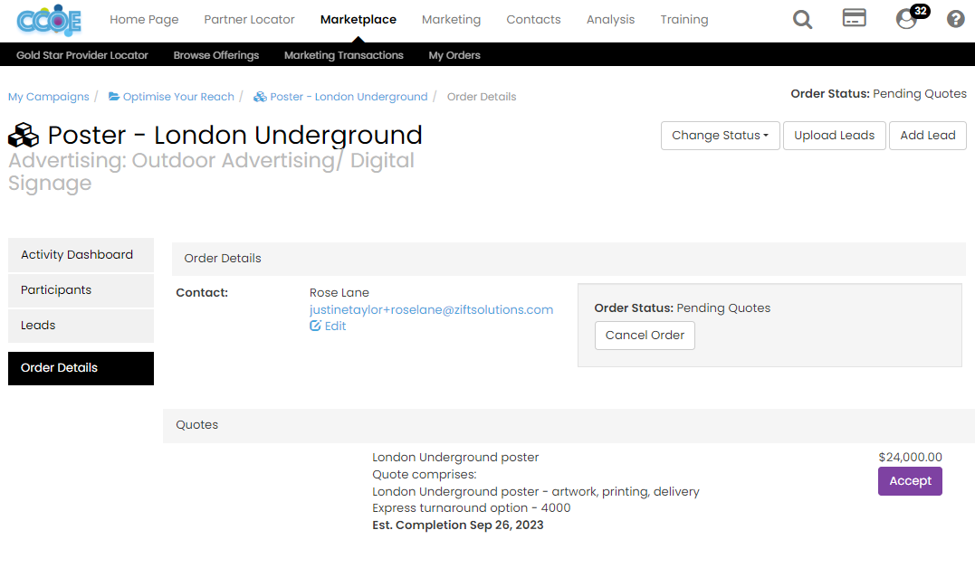 Manage Provider Orders – ZiftONE