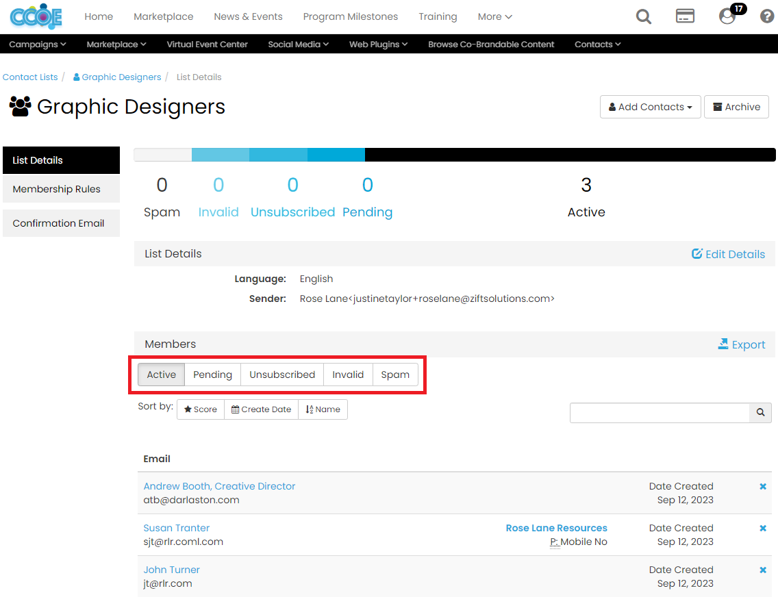 Manage Opt-In for Emails to Contacts – ZiftONE