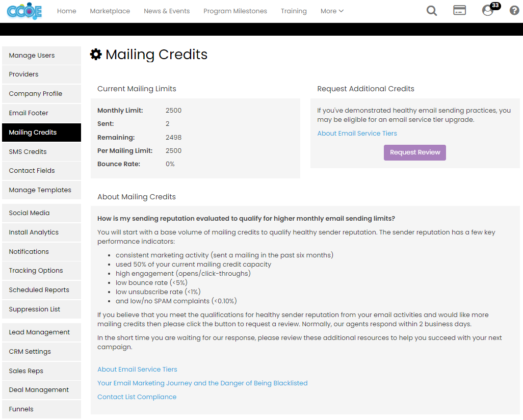 Mailing Credits – ZiftONE