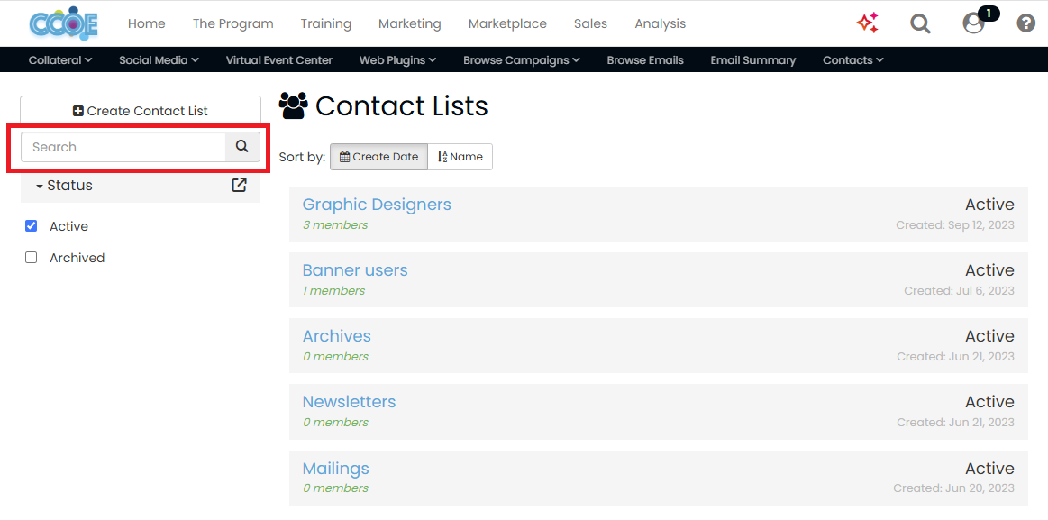 Contact Lists – ZiftONE